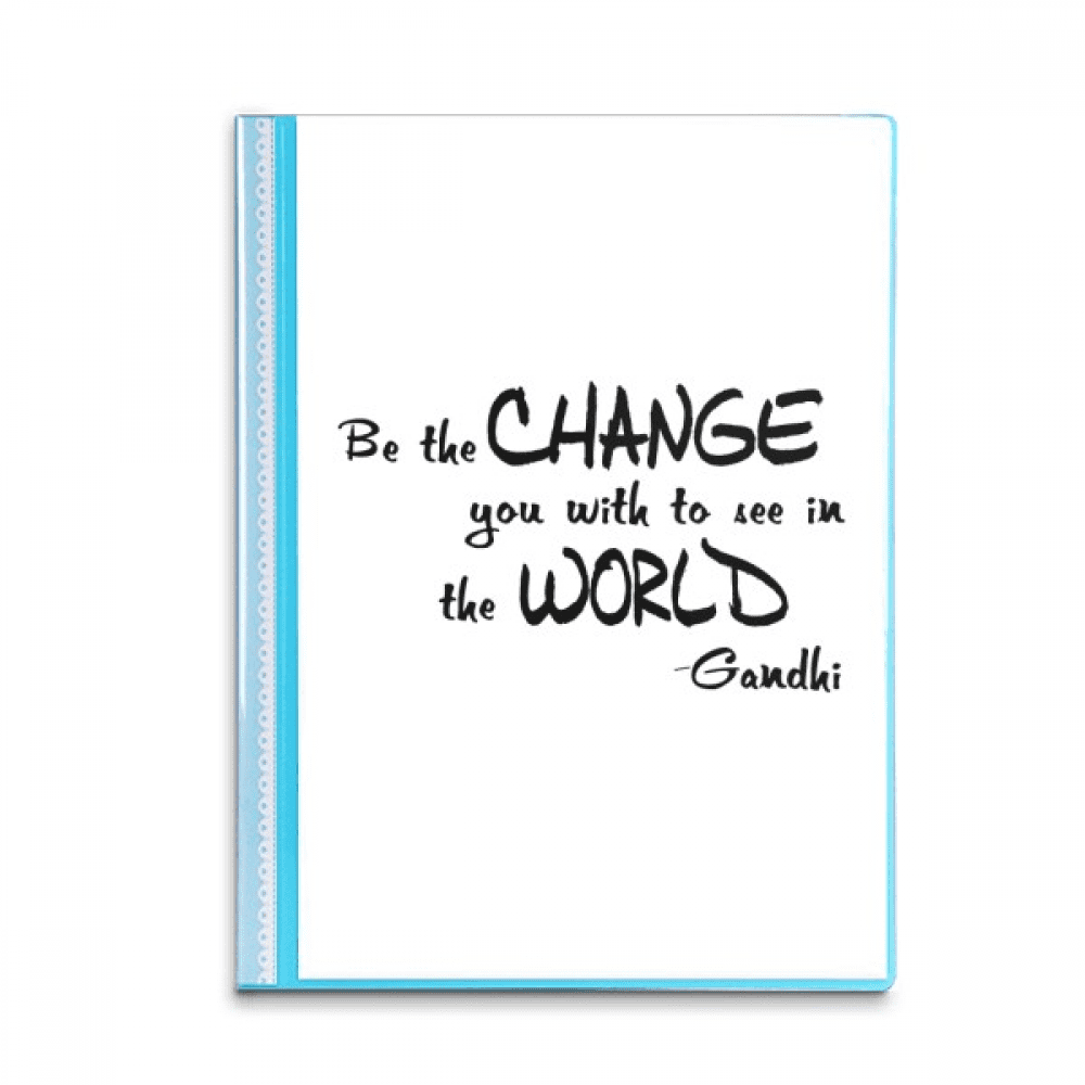 Be Change See World Quote Book Sheet Protectors Portfolio Binder Folder ...