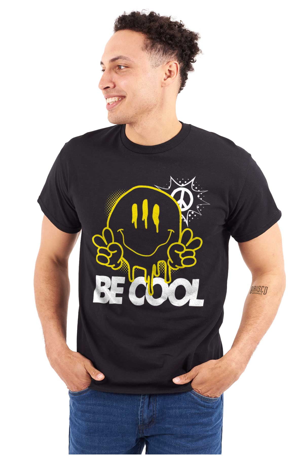 Be Cool Three Eyed Happy Face Smile Men's Graphic T Shirt Tees Brisco ...
