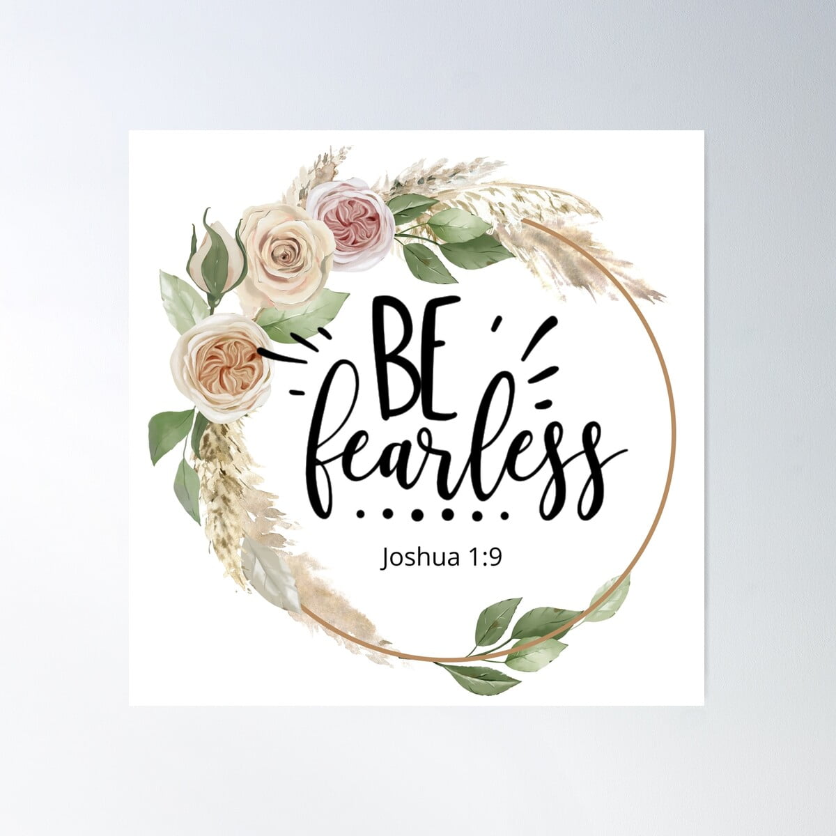 Be Fearless | Christian Inspirational Sayings Poster Wall Art, Modern ...