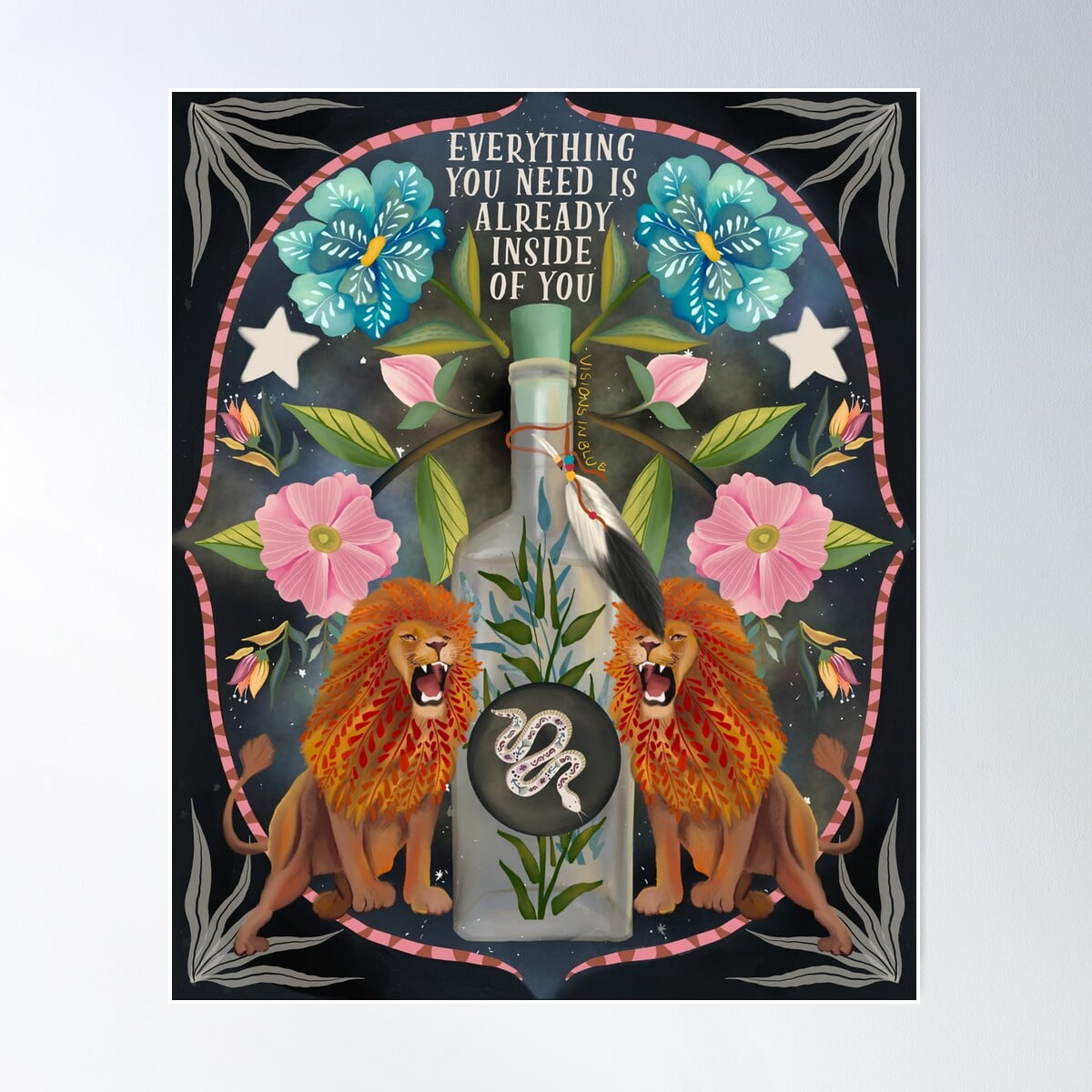 Be Fierce Poster Wall Art, Modern Wall Decor For Living Room Bedroom ...