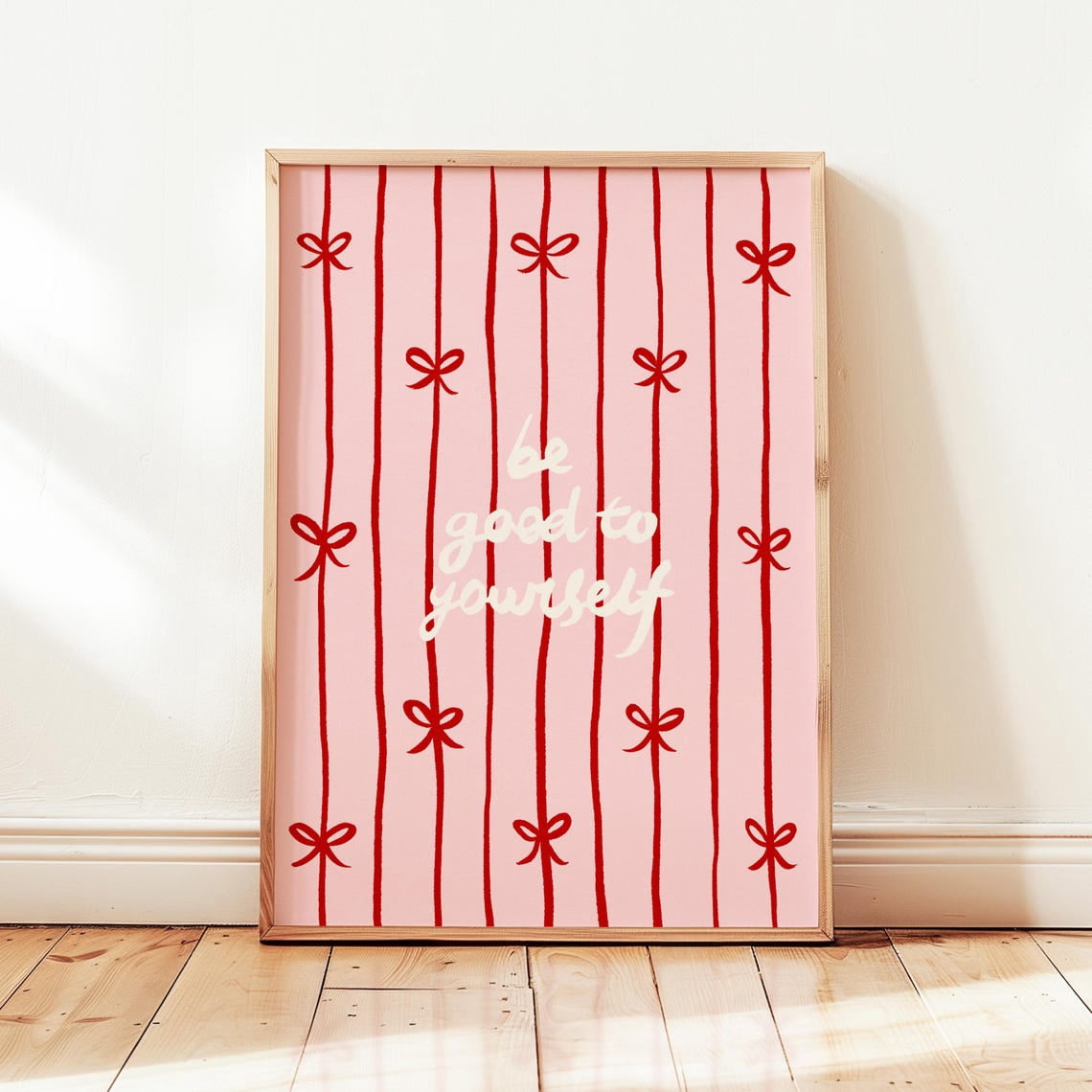 Be Good To Yourself Poster Red Pink Preppy Positive Affirmations Girly ...