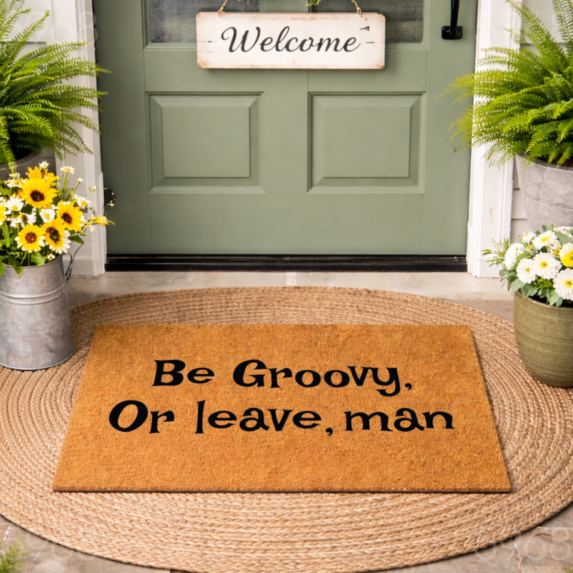 Be Groovy, Or Leave, Man Doormat, Funny Welcome Entryway Mat, Outdoor ...