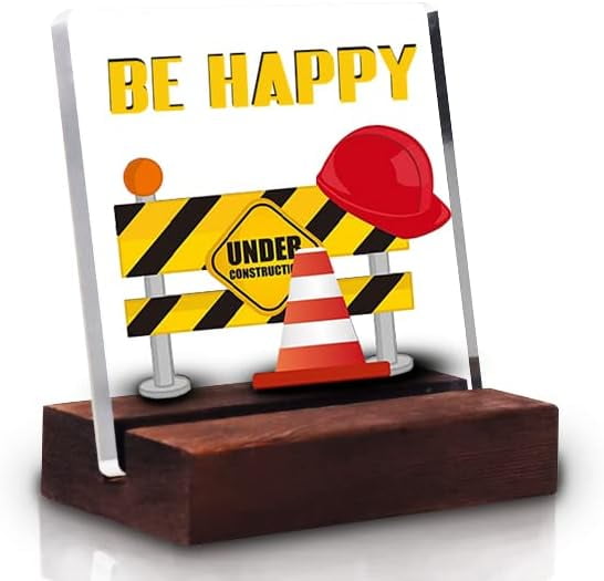 Be Happy Construction Clear Acrylic Table Centerpiece Construction ...