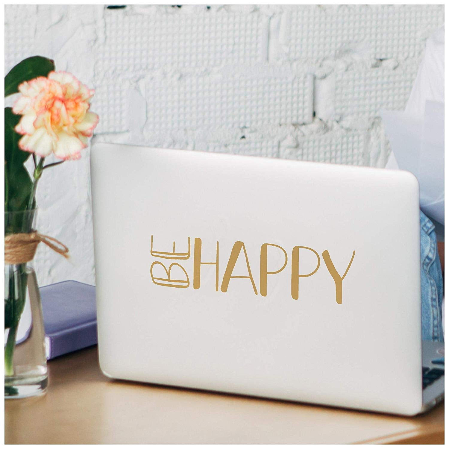 Be Happy Cursive Motivational Quote Vinyl Lettering Decal Sticker Do ...