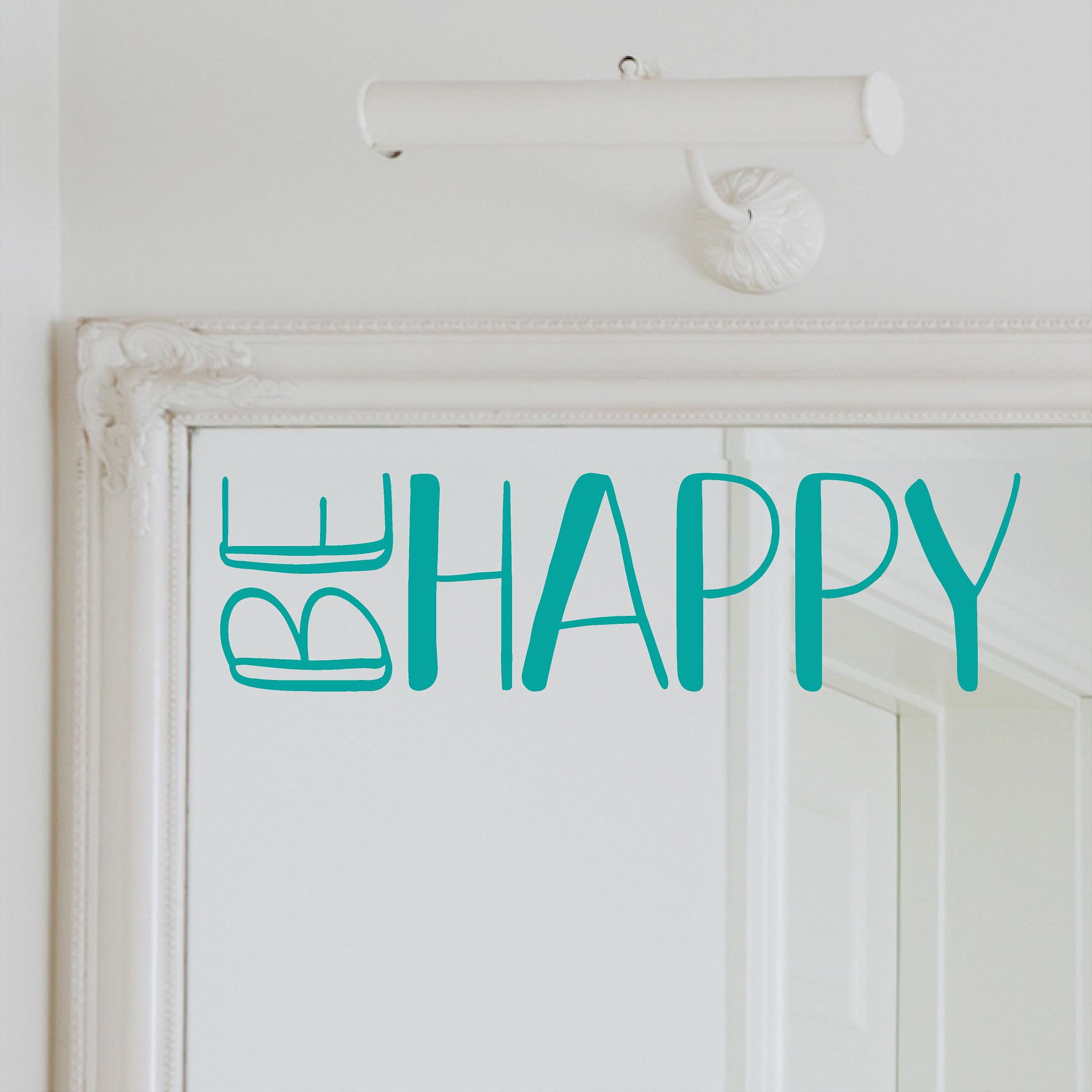 Be Happy Cursive Motivational Quote Vinyl Lettering Decal Sticker Do ...