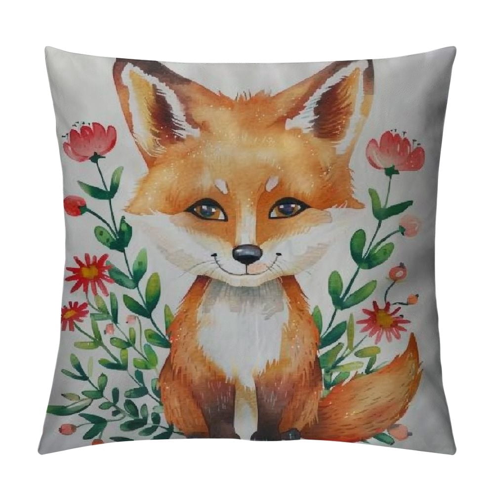 Be Happy Fox Pillow Covers ,Fox Gifts,Fox Gifts for Women Girls,Fox ...