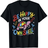 Be Happy In Your Own Shell Autism Awareness Turtle Autistic T-Shirt ...