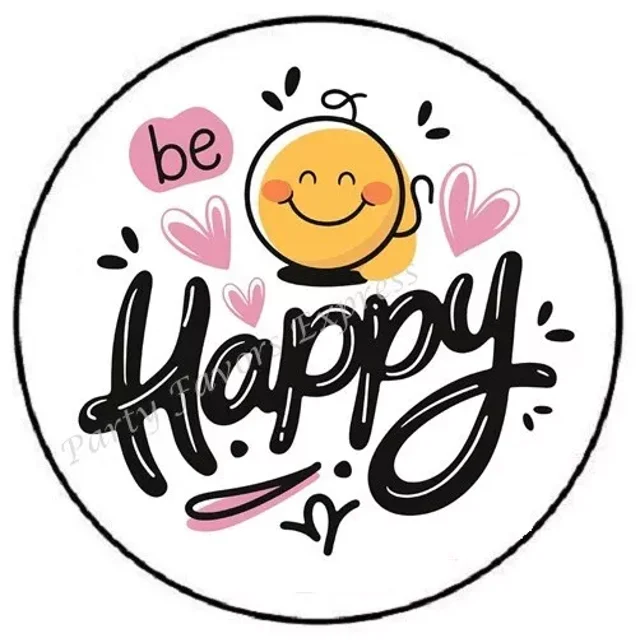 Be Happy Smiley Face Stickers Party Favors Phone Decal Water Bottle ...