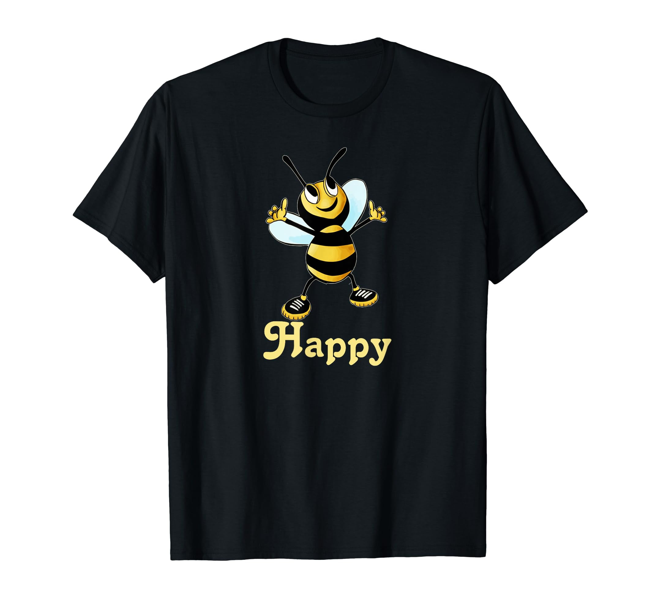 Be Happy. smiling honey bee, bumblebee, positive message T-Shirt ...