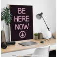 Be Here Now Pink Typography Neon Lights Sign Restroom Poster Unframed ...