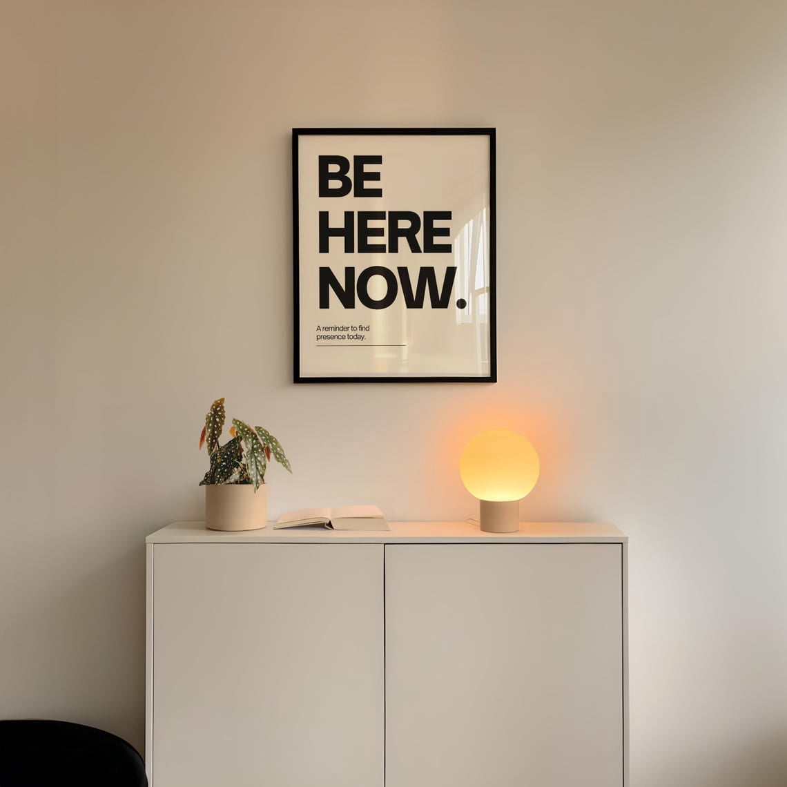 Be Here Now Poster, Minimalist Spiritual Print, Unframed Paper Poster ...