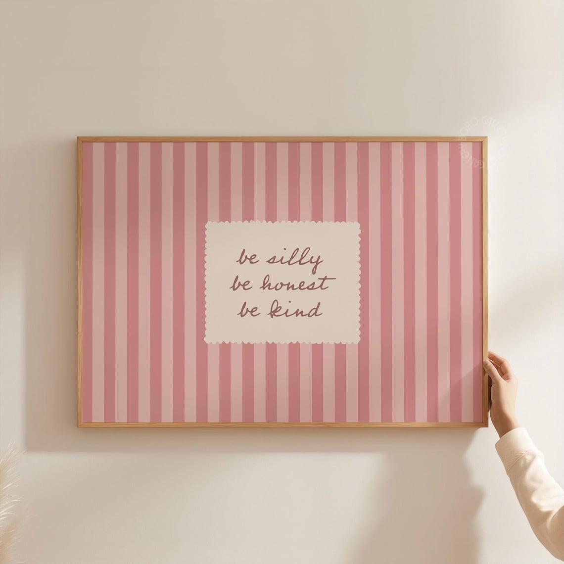 Be Honest Be Kind Pink Vintage Room Decor Art, Unframed Canvas 24x36in ...