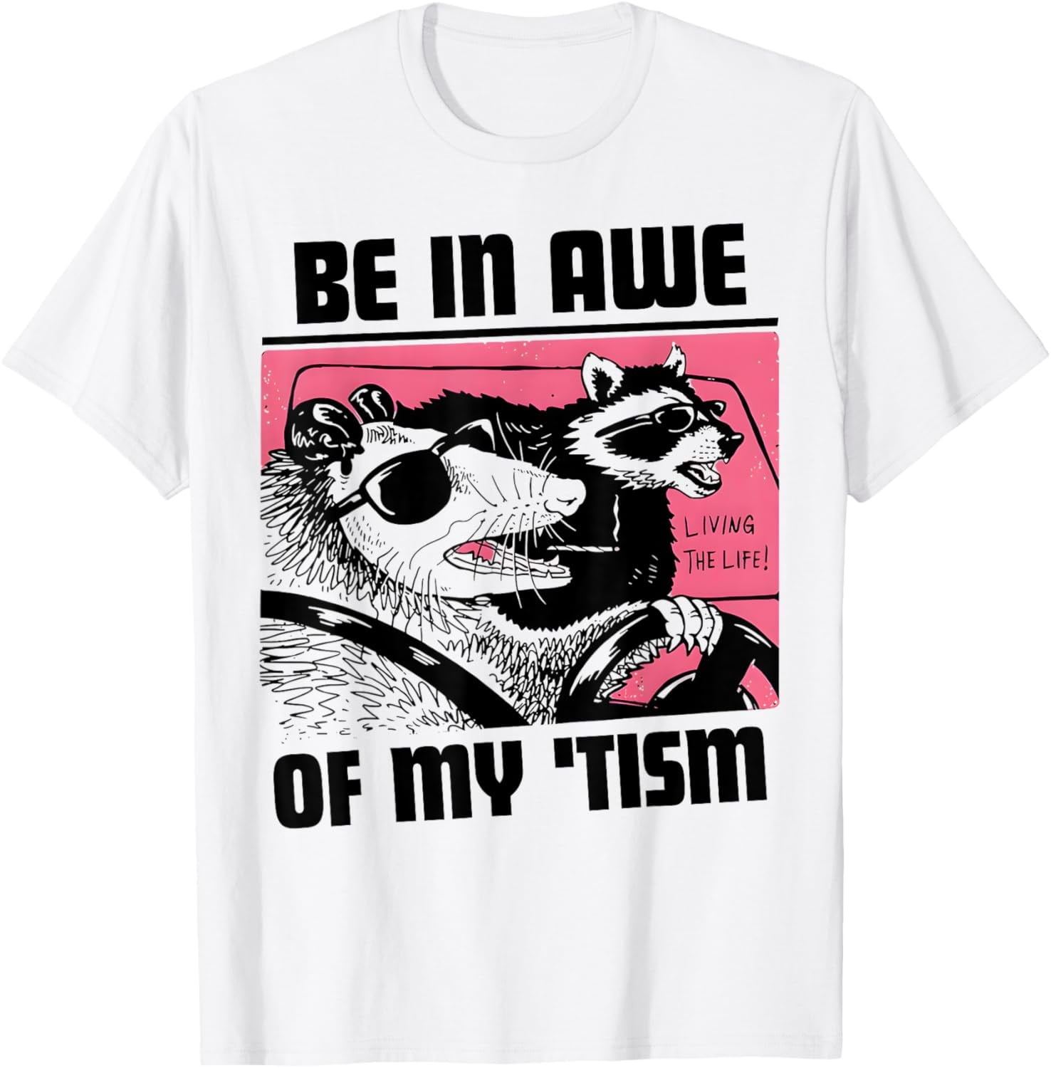 Be In Awe Of My 'Tism Retro Autism Awareness Cool Racoon T-Shirt All ...