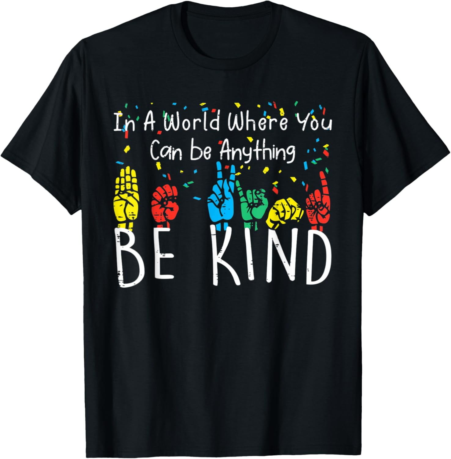 Be Kind ASL Hand Sign Language Autism Awareness Autism Mom T-Shirt ...
