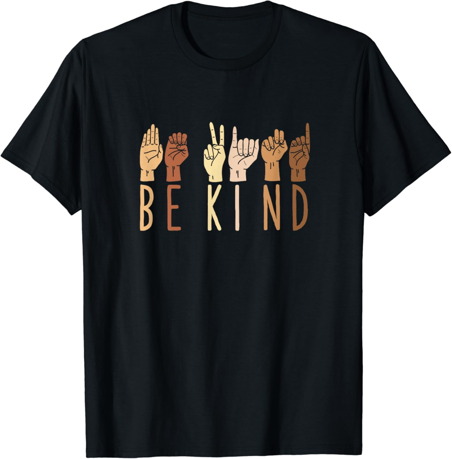 Be Kind ASL Sign Language Deaf Interpreter T-Shirt - Walmart.com