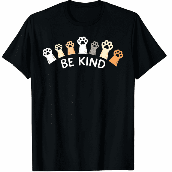 Be Kind ASL Sign Language Kindness Cat Paws Finger Signs Graphic Black ...