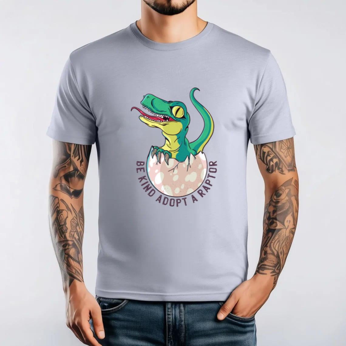 Be Kind Adopt a Raptor Unisex T-shirt with Dinosaur and Rescue Humor ...