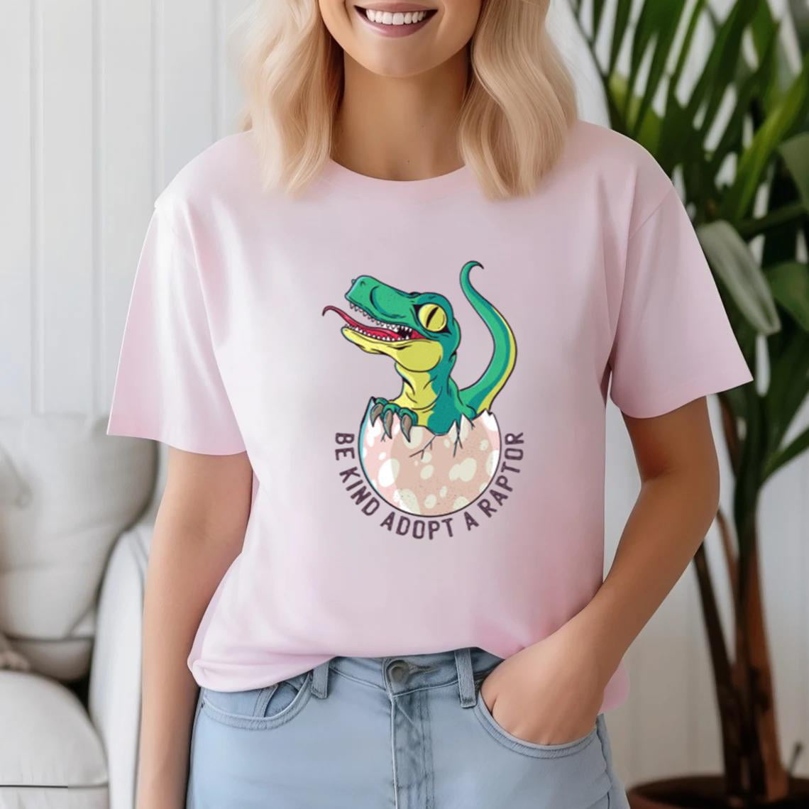 Be Kind Adopt a Raptor Unisex T-shirt with Dinosaur and Rescue Humor ...