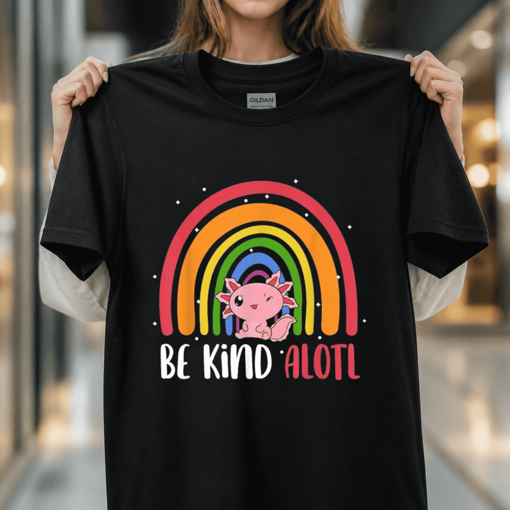 Be Kind Alotl Axolotl Rainbow Teacher Positive Inspirational Unisex T ...
