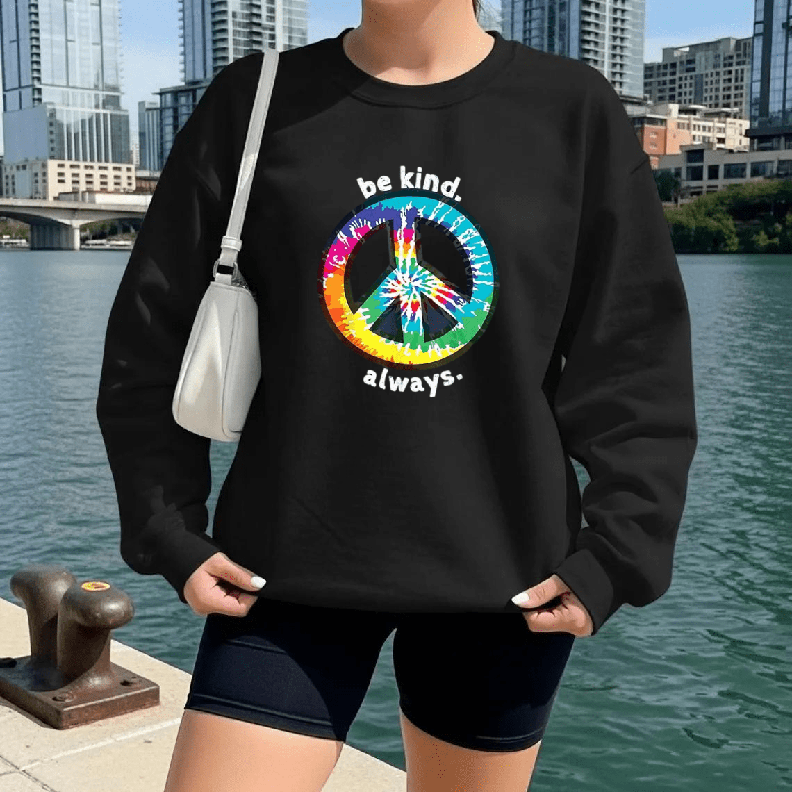 Be Kind Always Tie Dye Peace Sign Spread Love Sweatshirt, for Men ...