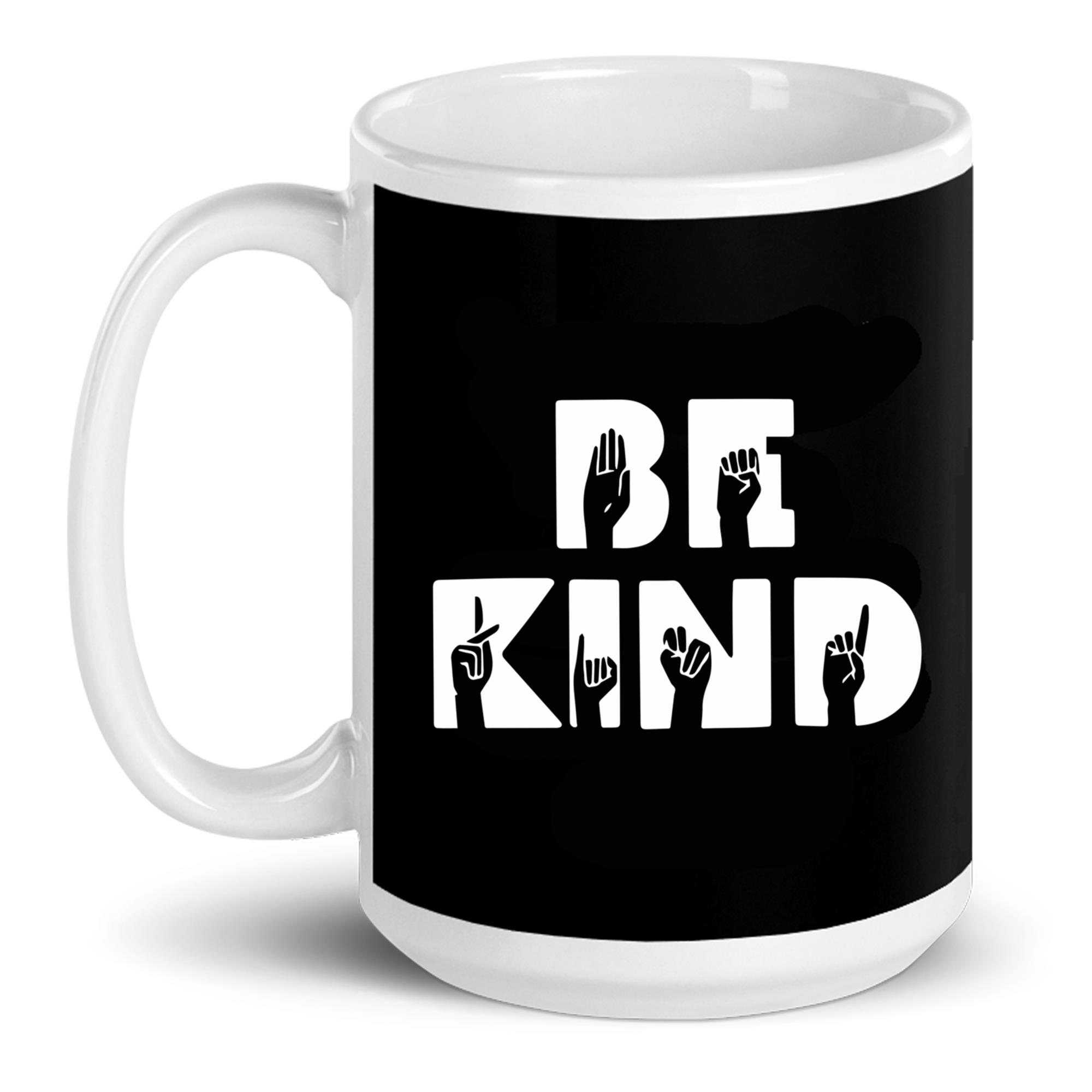Be Kind Asl Sign Language Deaf Interpreter Gift Ceramic Mug 15oz (White ...
