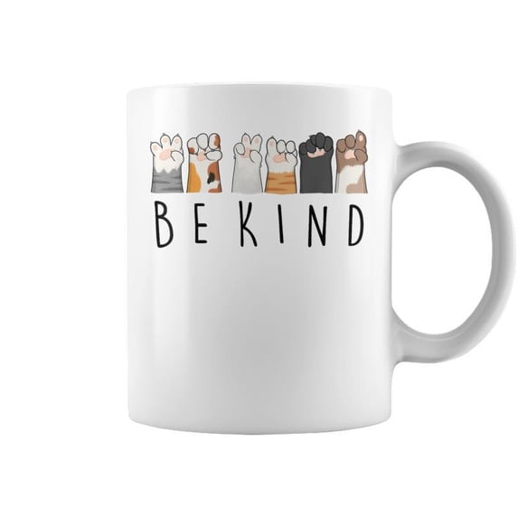 Be Kind Asl Sign Language Kindness Cat Paws Finger Signs Coffee Mugs ...