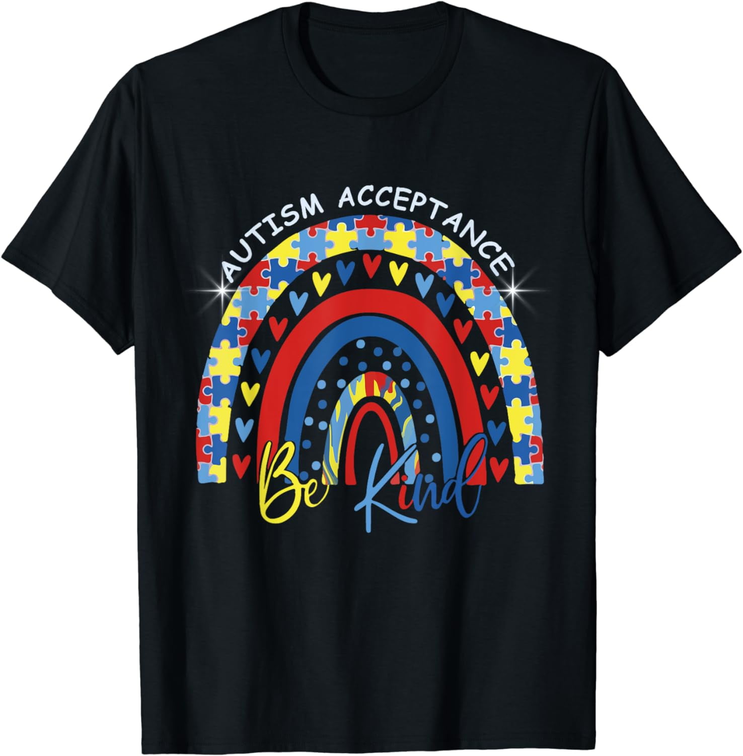 Be Kind Autism Awareness Acceptance Rainbow Choose Kindness T-Shirt ...