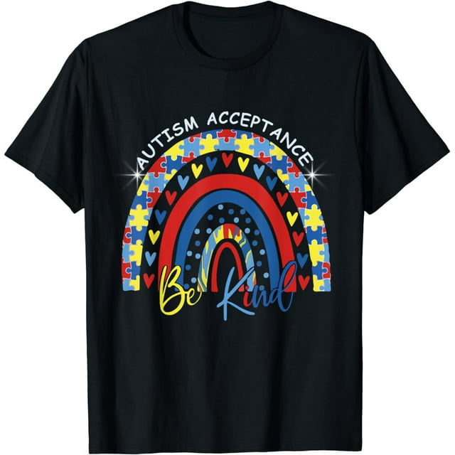 Be Kind Autism Awareness Acceptance Rainbow Choose Kindness T-Shirt ...