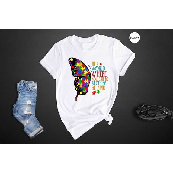 Be Kind Autism Awareness Butterfly Shirt - Walmart.com