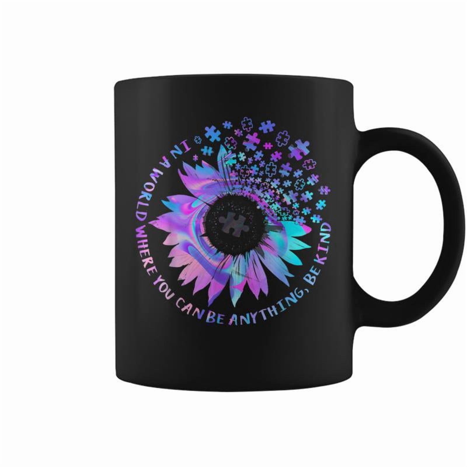 Be Kind Autism Awareness Kindness Sunflower Tie Dye Puzzle Coffee Mugs ...