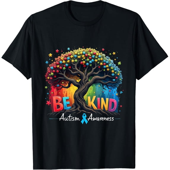 Be Kind Autism Awareness Puzzle Tree Autism Awareness Month T-Shirt ...
