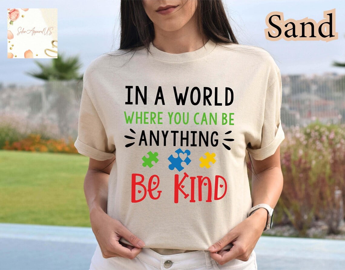 Be Kind Autism Awareness Support Acceptance Puzzle Piece Inspirational ...