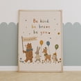 Be Kind Be Brave Be You Nursery Quote Print, Woodland Animal Wall Art ...