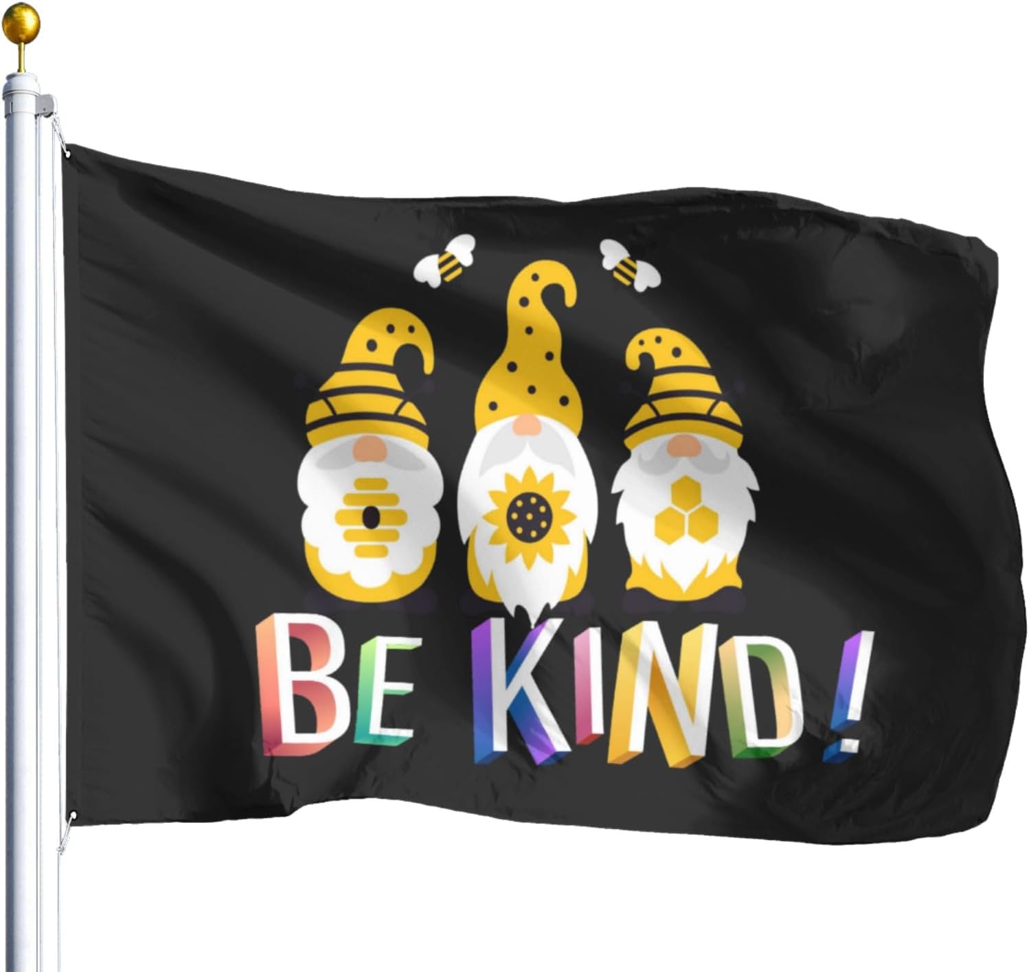 Be Kind Bee Daisy flower peace Flags be Kind Flags, 3Ply Polyester ...