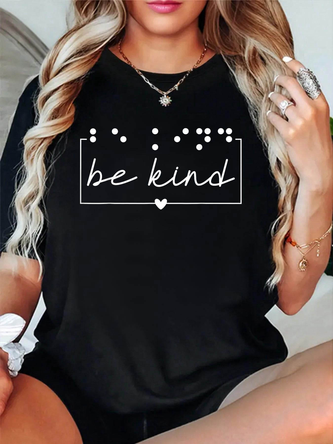 Be Kind Blind Awareness Braille Visual Impaired T-Shirt Graphic Tee ...