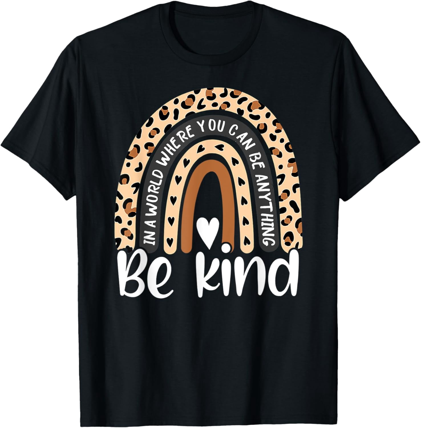 Be Kind Boho Leopard Rainbow Kindness Inspirational Cute T-ShirtMen and ...