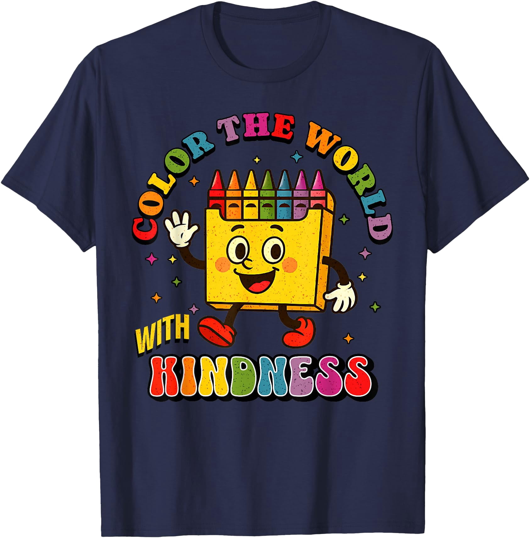 Be Kind Color The World with Kindness Retro Vintage Crayon T-Shirt for ...