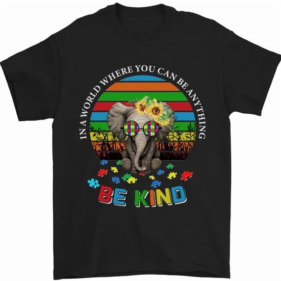 Be Kind Elephant Autism Autistic Mens S-5XL T-Shirt - Walmart.com
