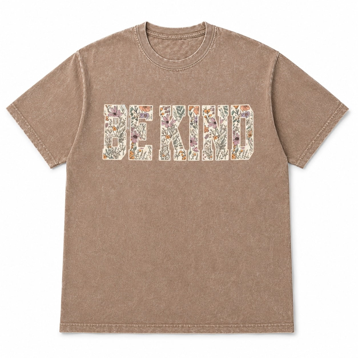 Be Kind Floral Graphic Mineral Wash T-Shirt, Unisex 100% Cotton ...