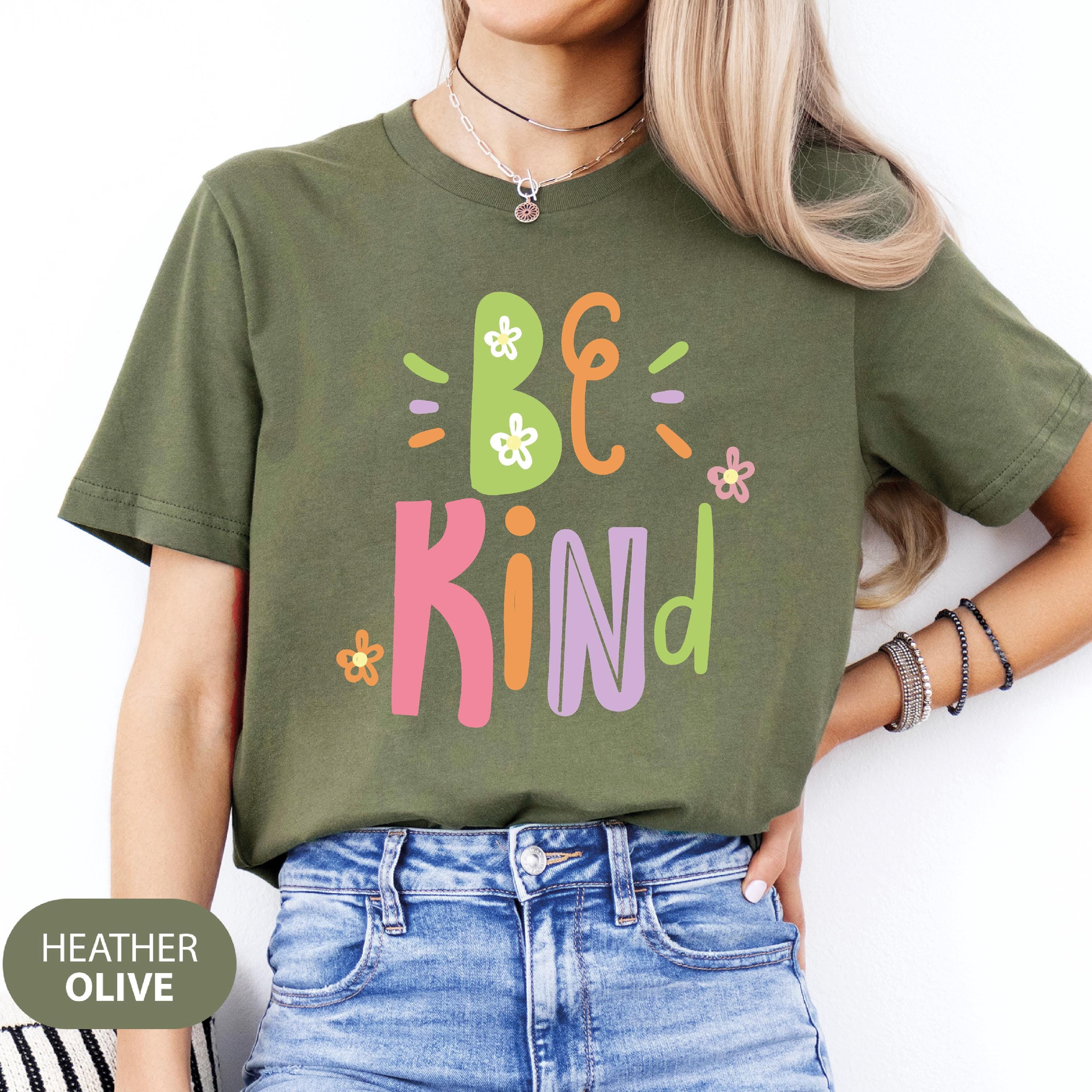 Be Kind Floral Tee, Positive Message Shirt, Floral Inspirational T ...