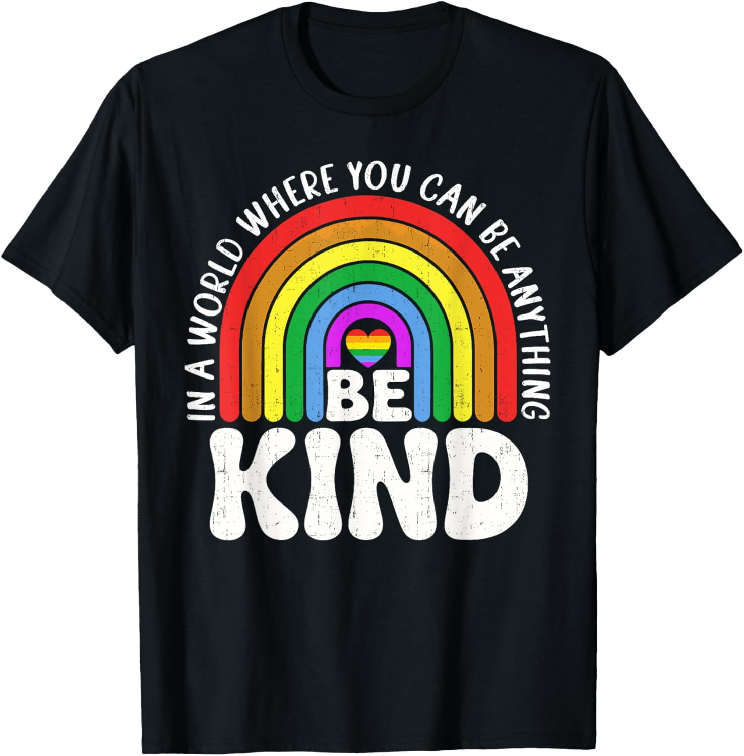 Be Kind Gay Pride LGBT Cute Rainbow LGBT-Q Support Women T-Shirt Tops ...