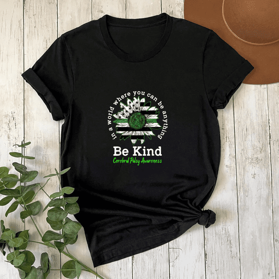 Be Kind Green Ribbon Cerebral Palsy Awareness Unisex T-Shirt, S-5XL ...