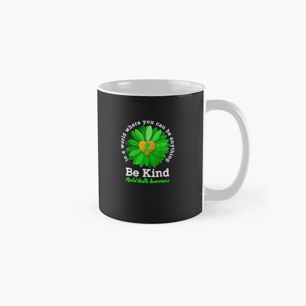 Be Kind Green Ribbon Sunflower Mental Health Awareness Gifts Classic ...