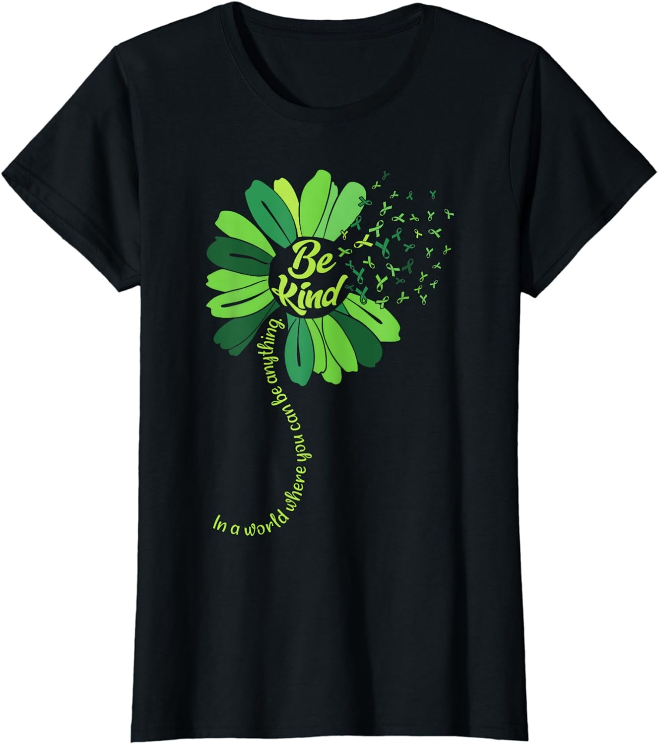 Be Kind Green Ribbon Sunflower Mental Health Awareness Gifts T-Shirt ...