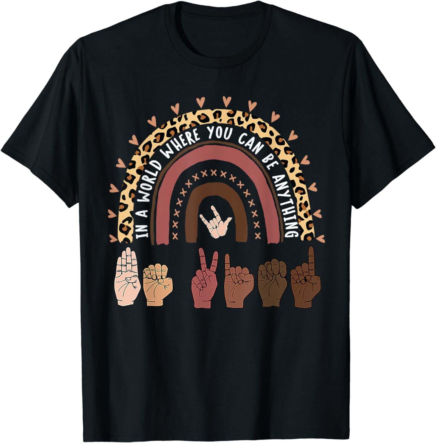 Be Kind Hand-Talking Teacher Artist ASL T-Shirt - Walmart.com