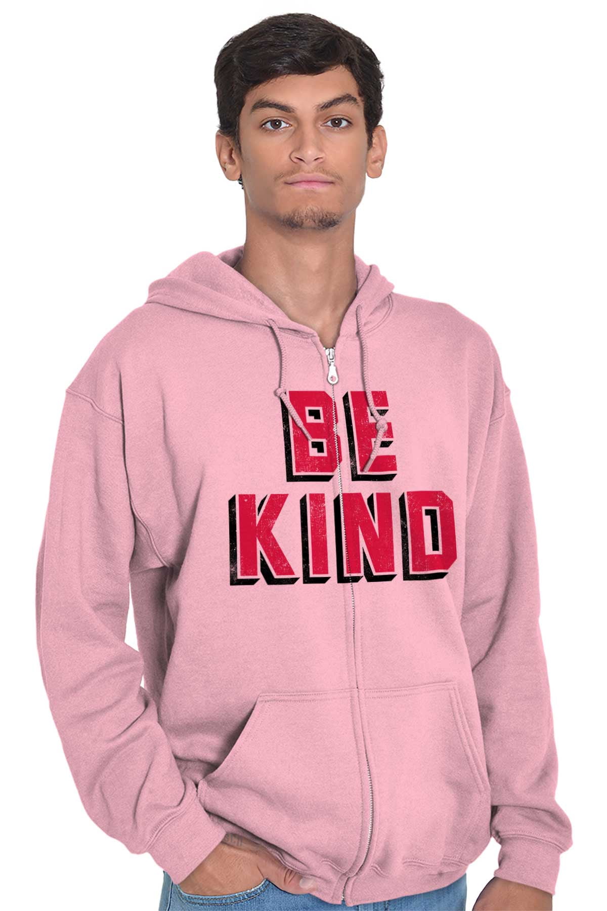Be Kind Happy Peace Love Inspiring Zip Up Hoodie Men's Women's Brisco ...