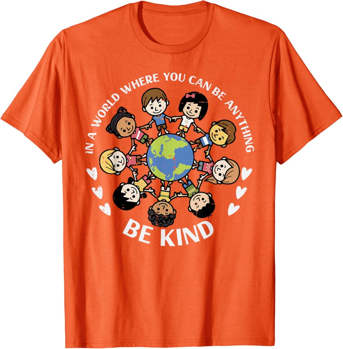 Be Kind Kids Earth Anti Bullying Unity Day Orange Boys Girls T-Shirt ...
