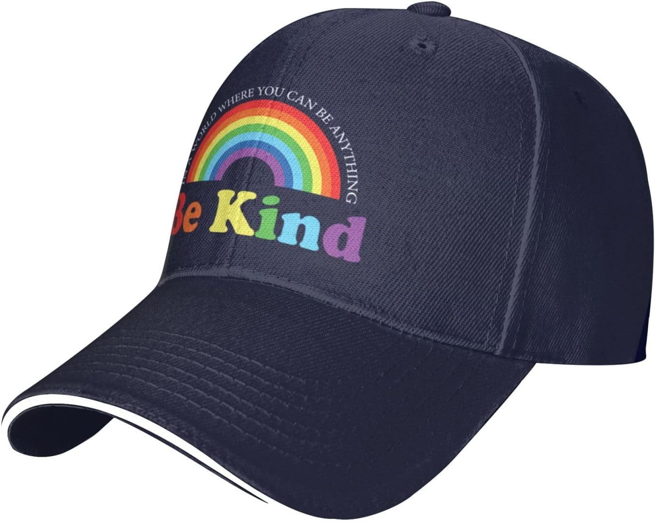 Be Kind LGBT Pride Rainbow Baseball Cap Men Ponytail Hat Women Dad Hat ...