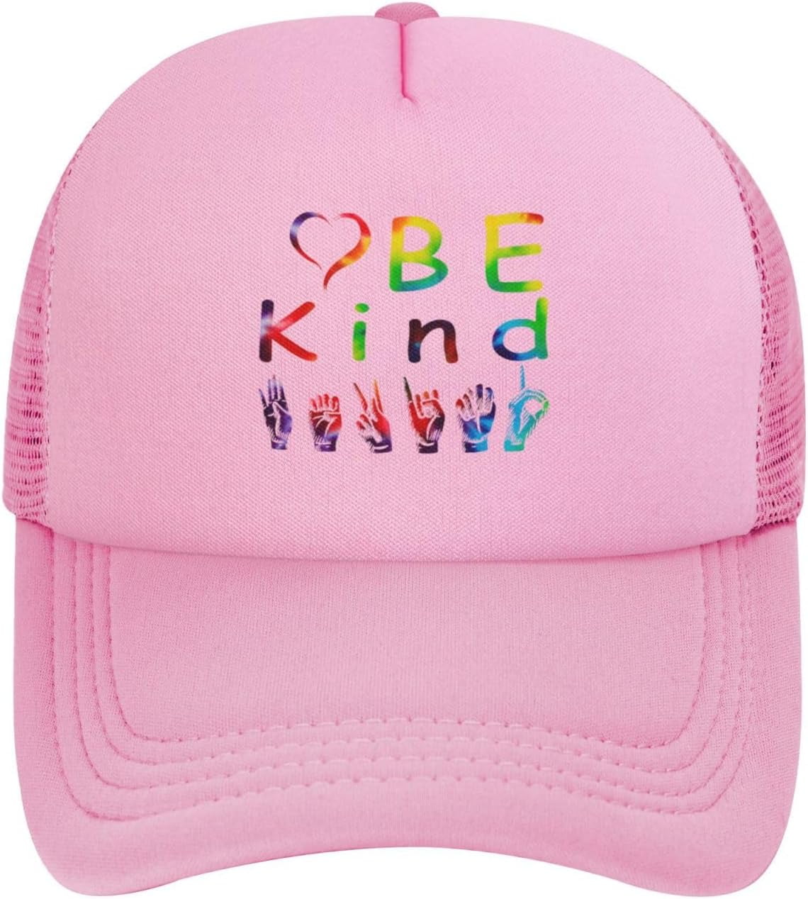 Be Kind Love ASL Sign Language Anti Bullying Trucker Hat High Crown ...