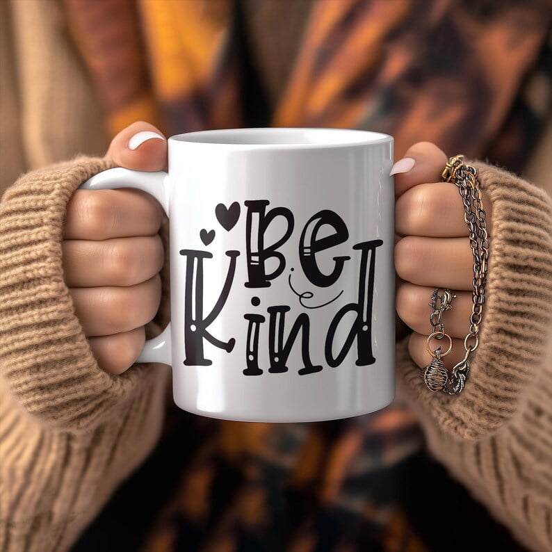 Be Kind Mug - Inspiring Gift & Coffee Cup for Daily Motivation ...